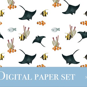 Underwater Digital Paper - Seamless Digital Paper - Ocean Digital ...