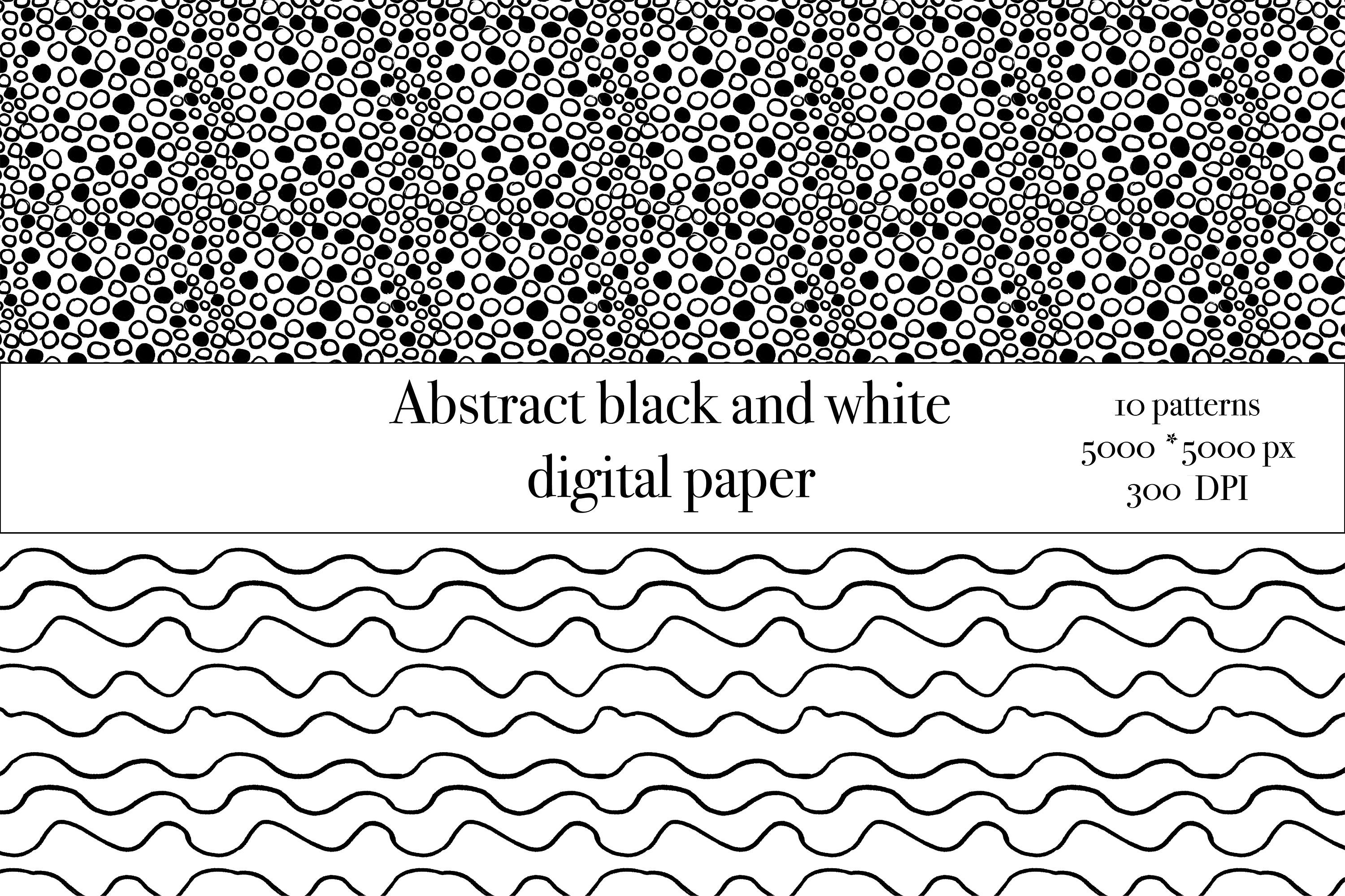 Black and White Digital Paper Black Doodle Abstract Patterns - Etsy