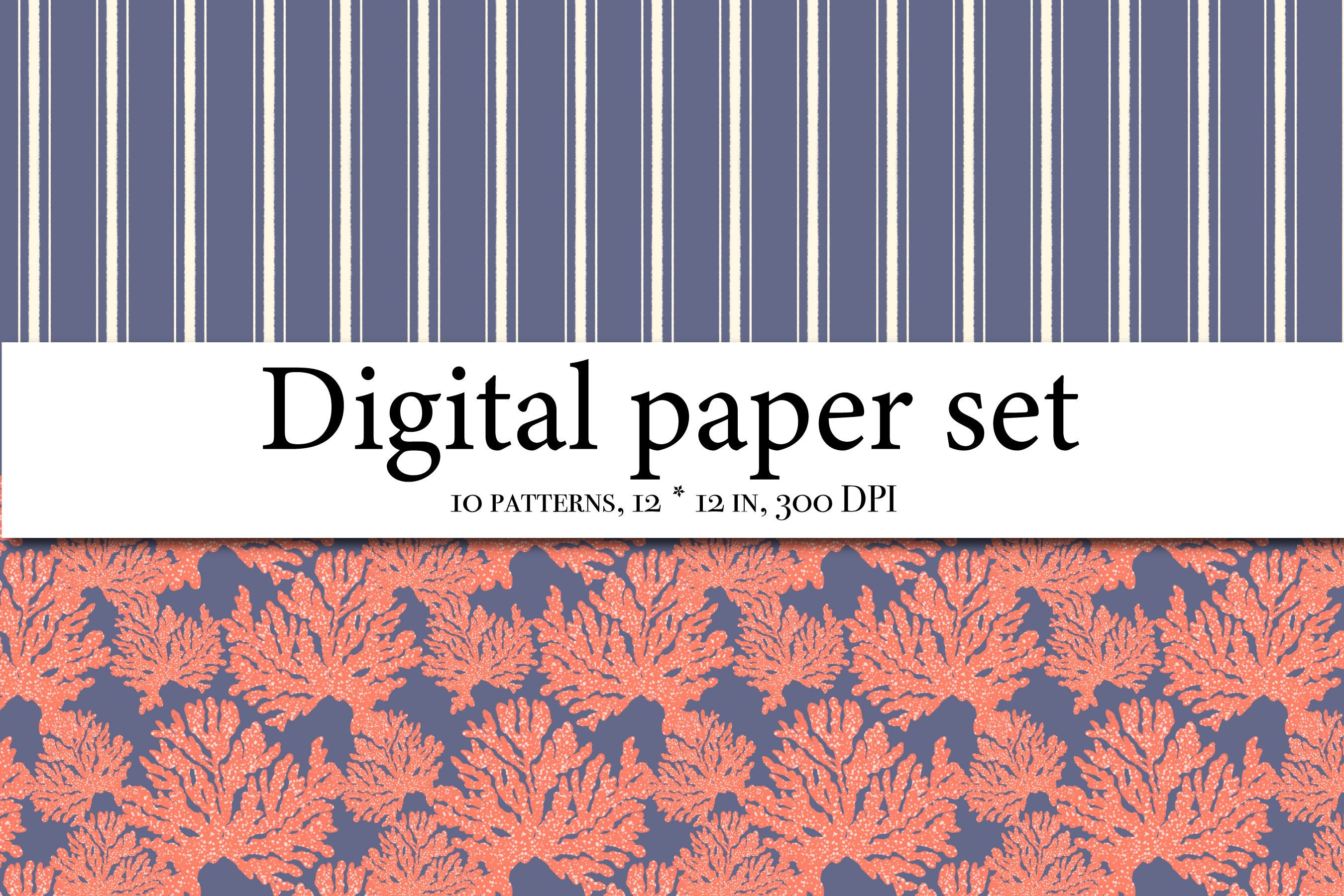 Sea Digital Paper-underwater Ocean Octopus Digital Paper Corals ...