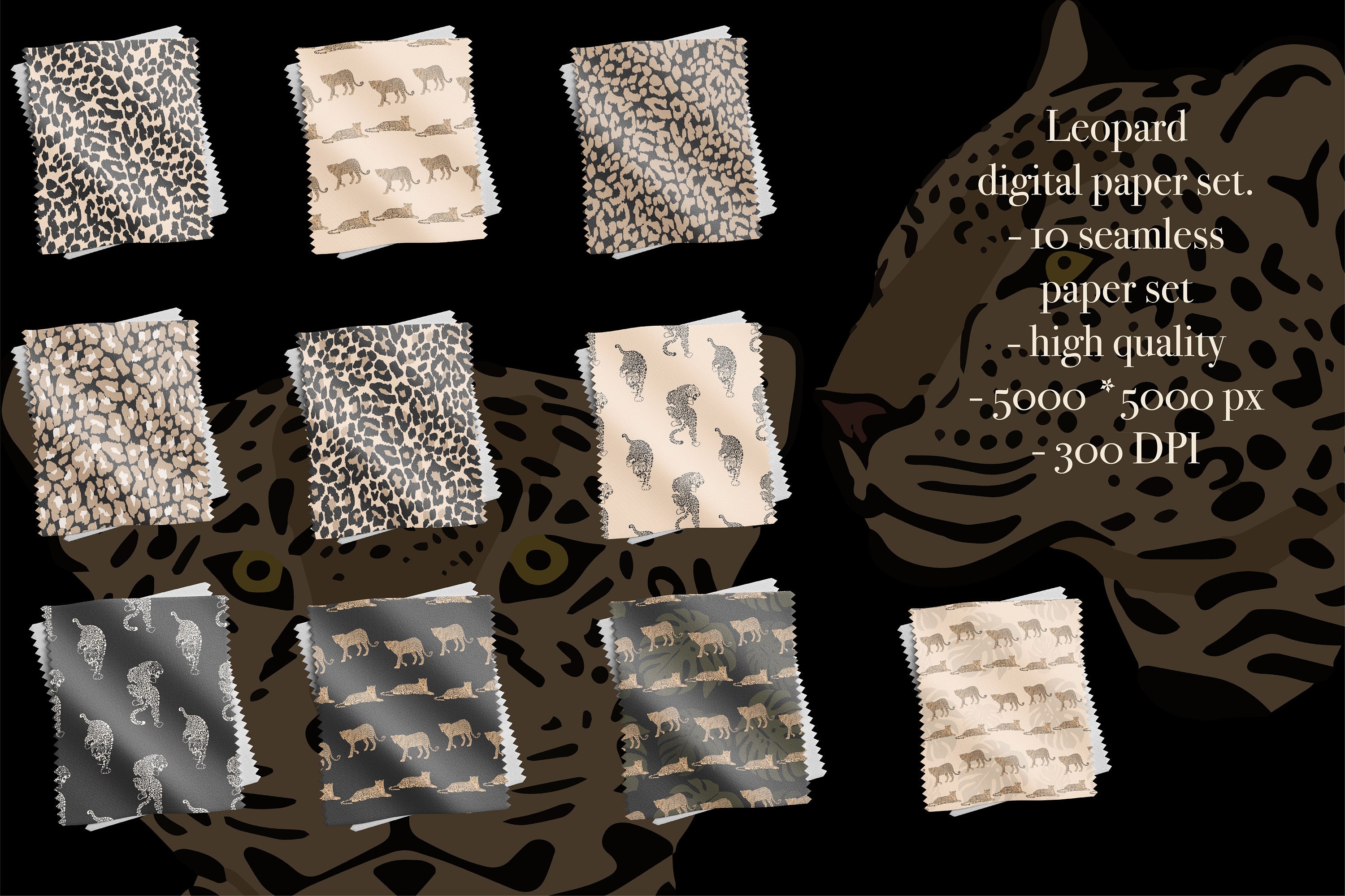 Leopard Digital Paper, Seamless Pattern With Leopard, Digital Paper ...