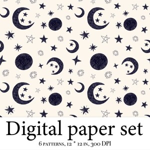 Space Digital Papers - Scrapbook Papers -celestial Galaxy Zodiac Star ...
