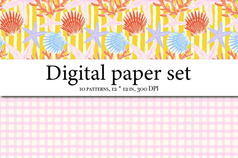 Sea Digital Paper-underwater Ocean - Coastal Digital Paper Set ...