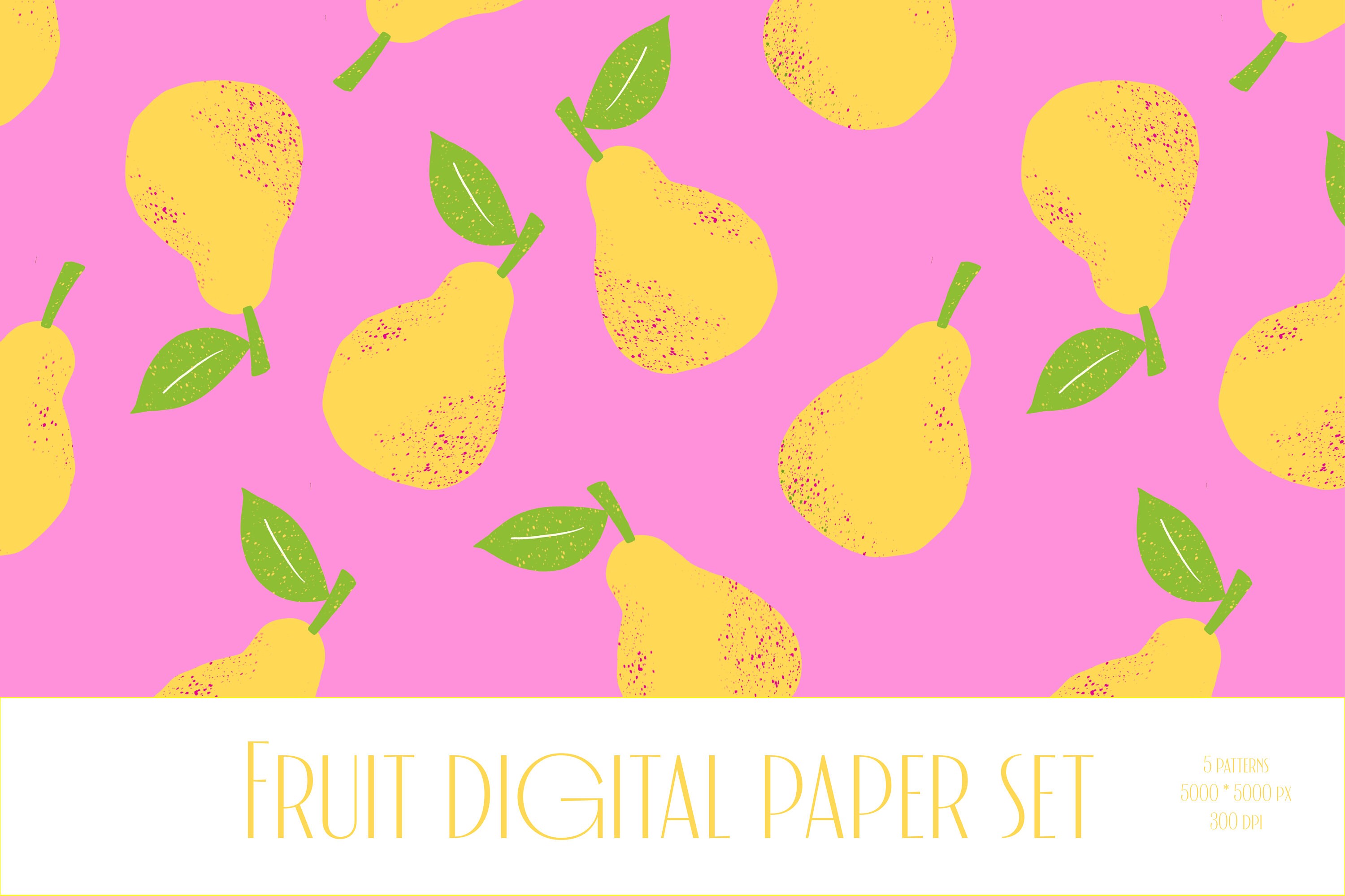 Pattern Clipart With Fruity Summer Digital Paper Pack Abstract Print ...