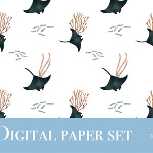 Underwater Digital Paper - Seamless Digital Paper - Ocean Digital ...