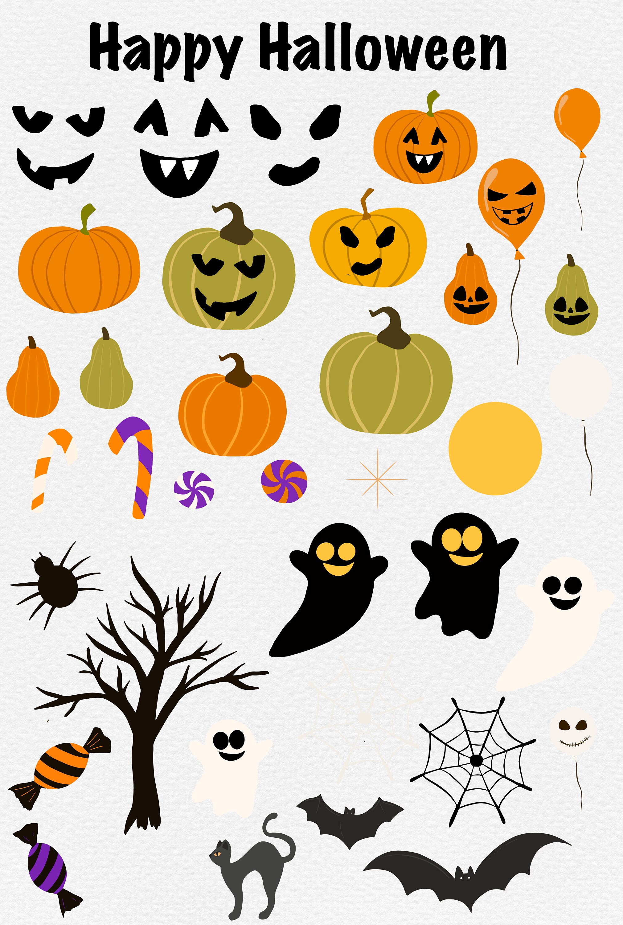 Halloween Clipart Cute Halloween Fall Clipart Halloween Party Decor ...