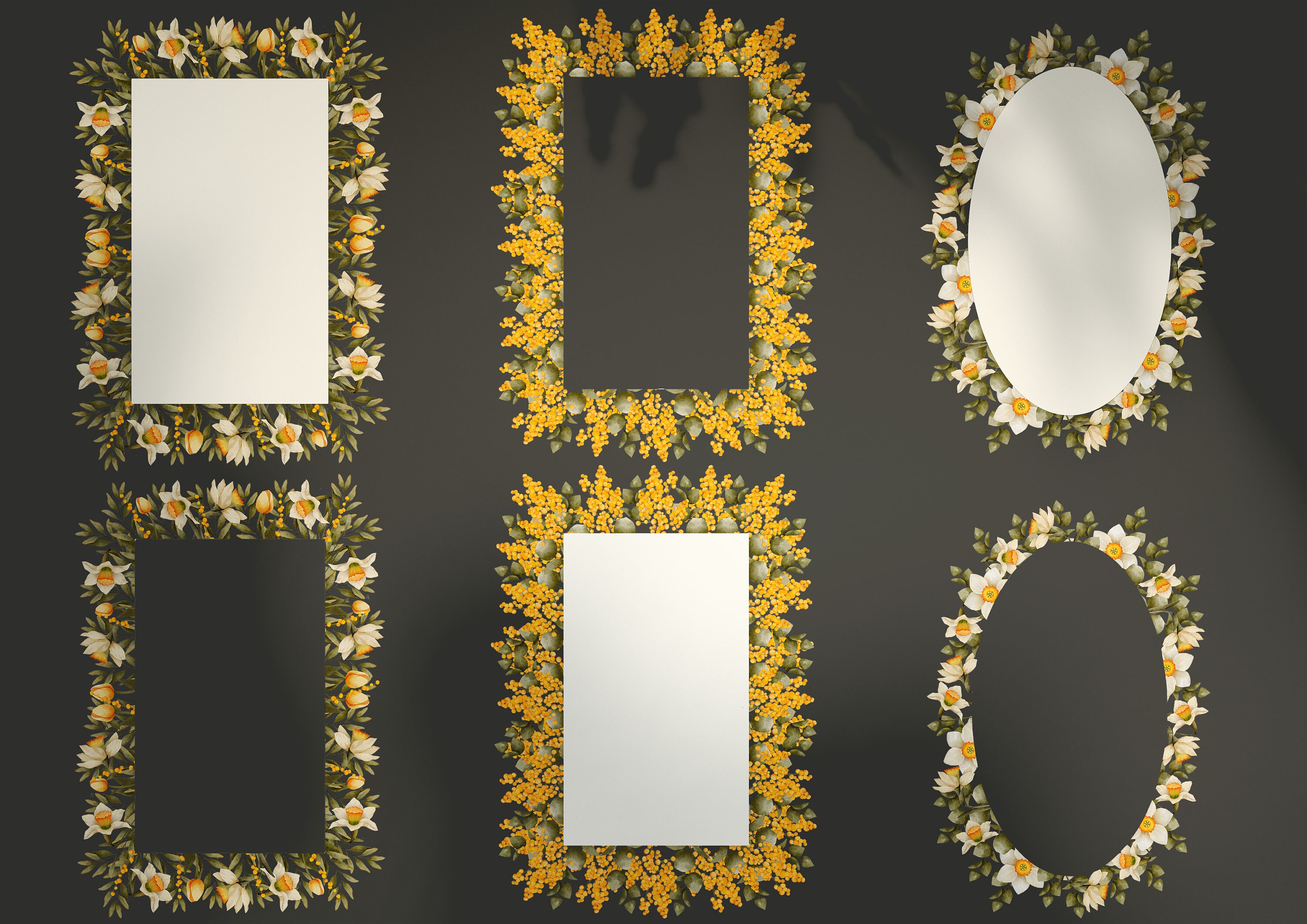 Wildflower Spring Floral Clipart Frame- Watercolor Garden Spring ...