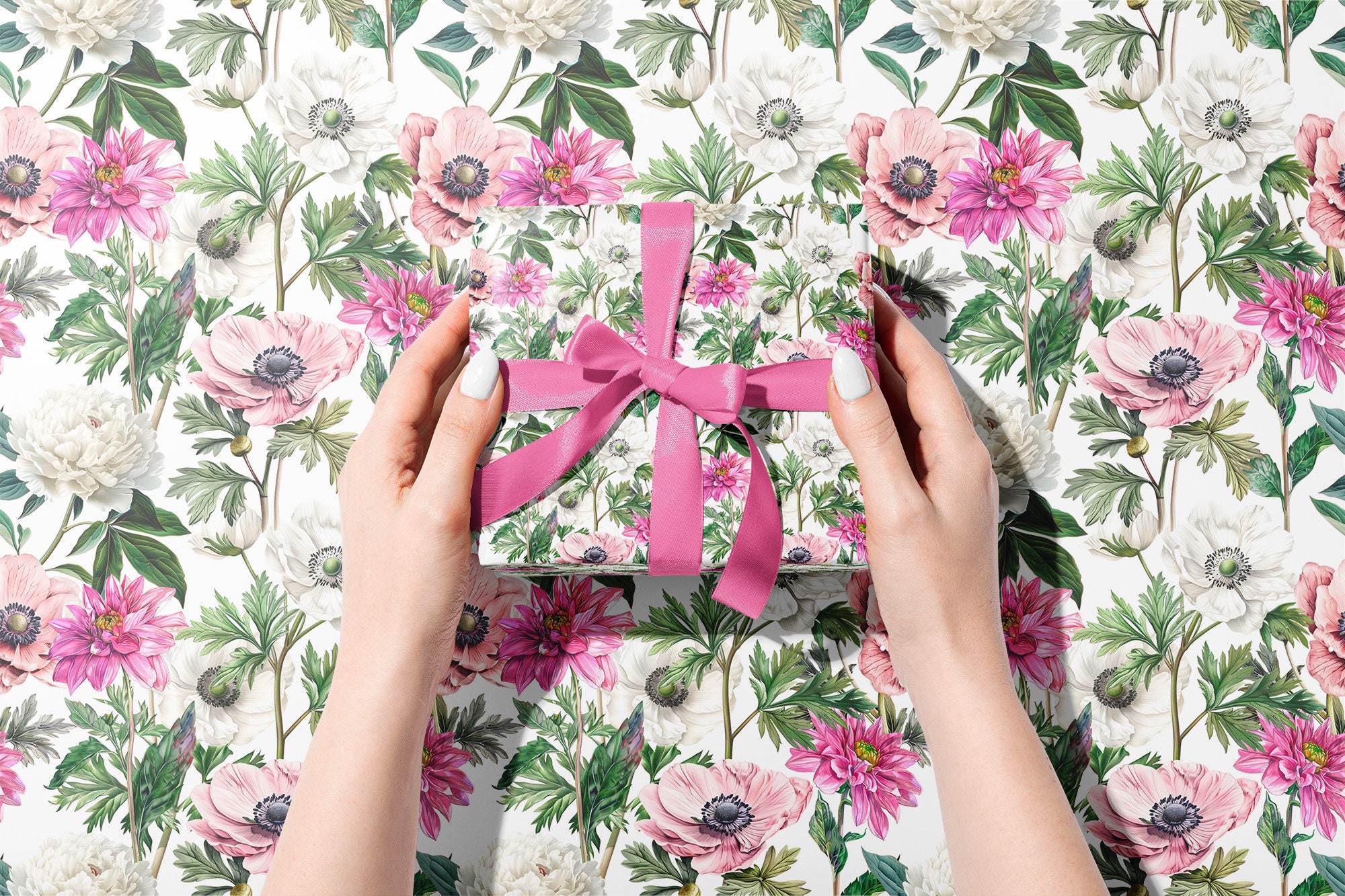 Botanical Seamless Pattern Flowers Digital Paper Printable Paper Set ...