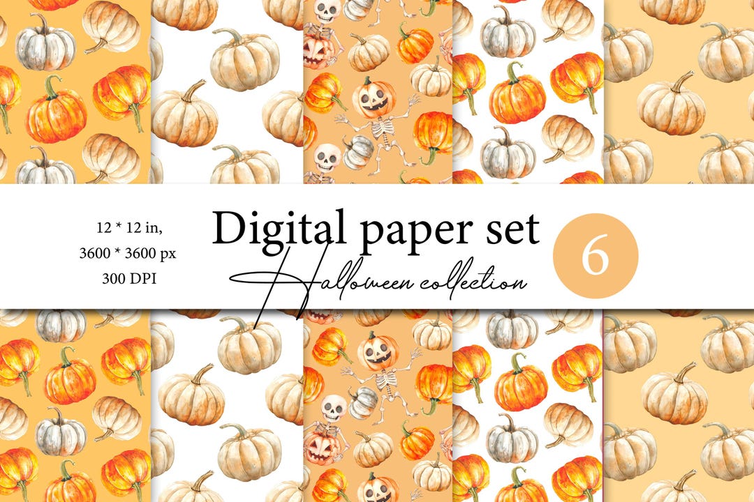 Halloween Digital Paper, Trick or Treat Scrapbook Papers, Boo Wallpaper ...