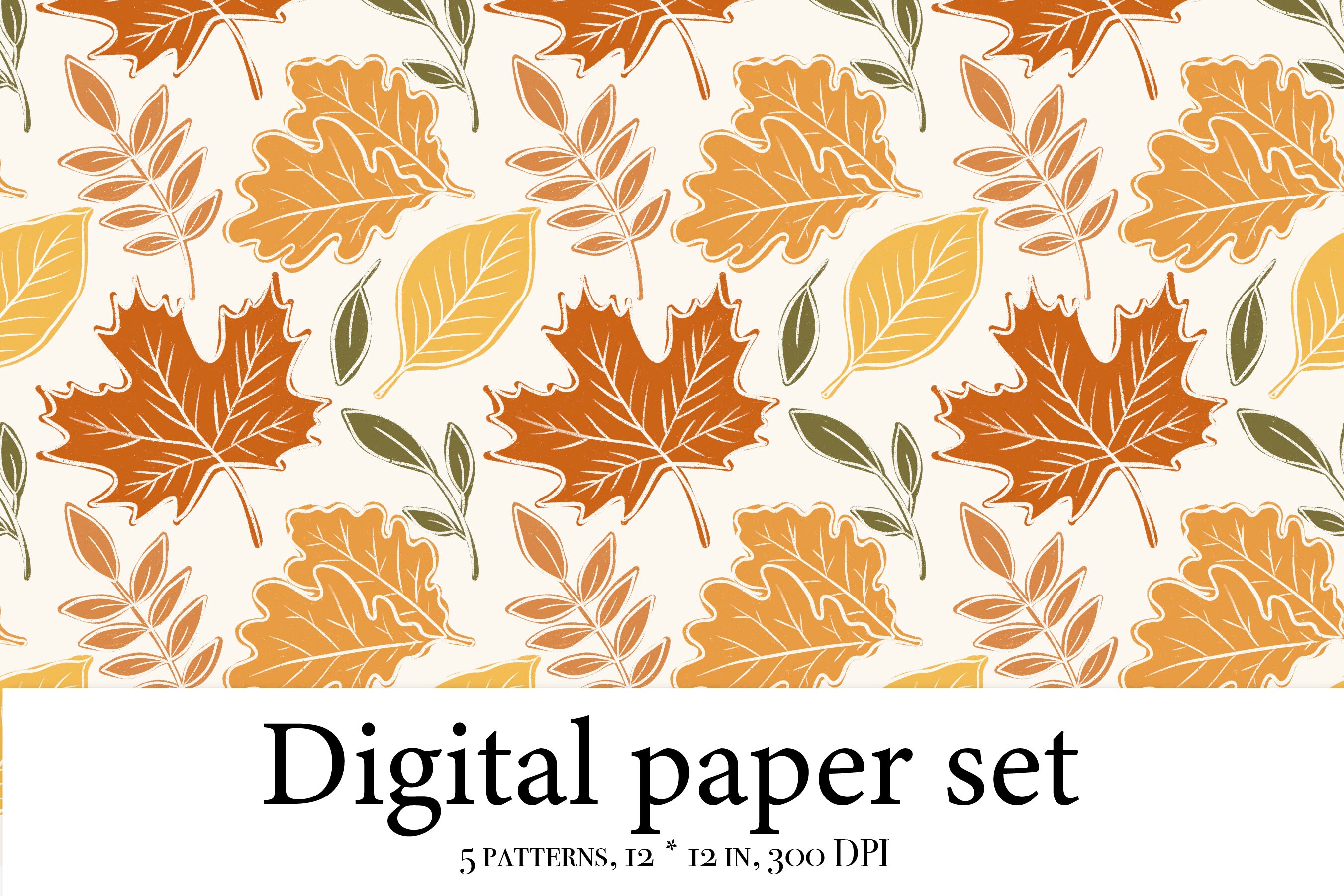 Cozy Fall Vibes: Instant Download Fall Digital Paper Pack 5 Seamless ...