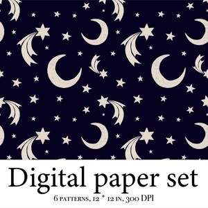 Space Digital Papers - Scrapbook Papers -celestial Galaxy Zodiac Star ...