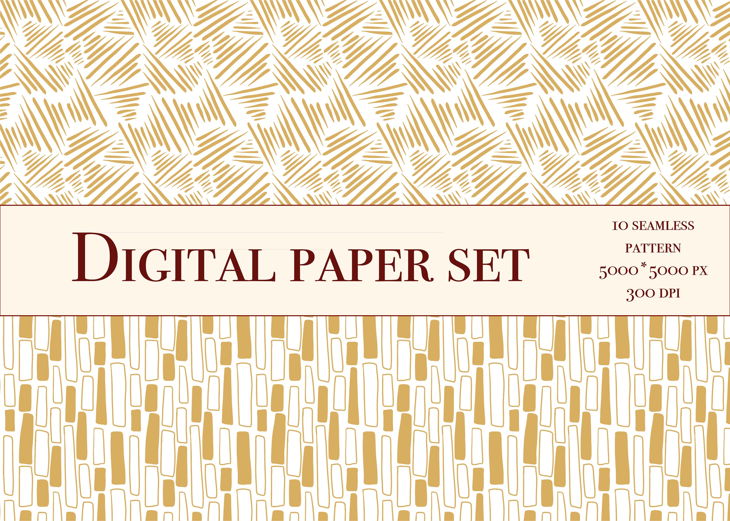 Boho Abstract Digital Paper -modern Brush Strokes Paper Pack - Trendy ...