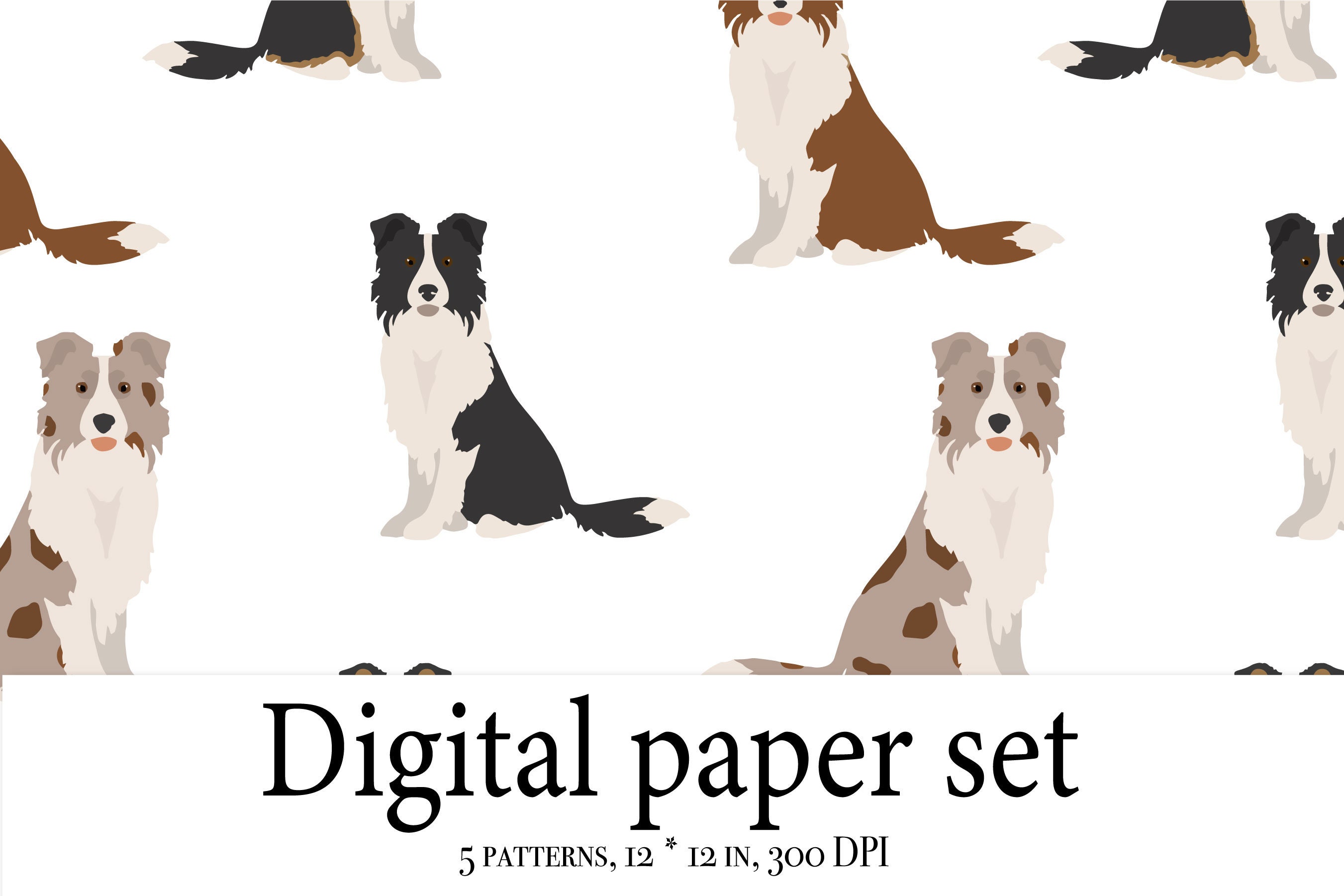 Puppy Dog Printable Papers, Dog Digital Papers, Cute Pug Dog Digital ...