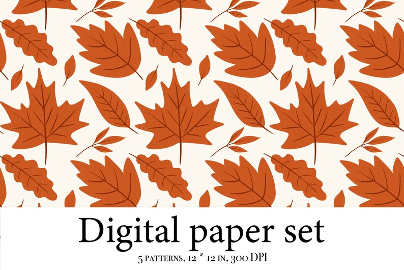 Cozy Fall Vibes: Instant Download Fall Digital Paper Pack - 5 Seamless ...