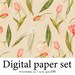 Watercolor Tulips Digital Paper, Tulips Seamless Pattern, Spring ...