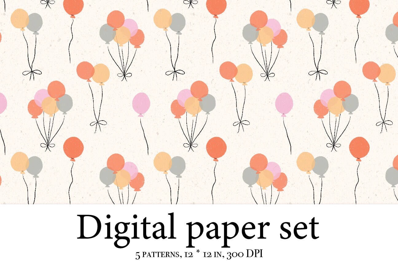 Birthday Digital Papers, Seamless Party Designs, Simple Birthday ...