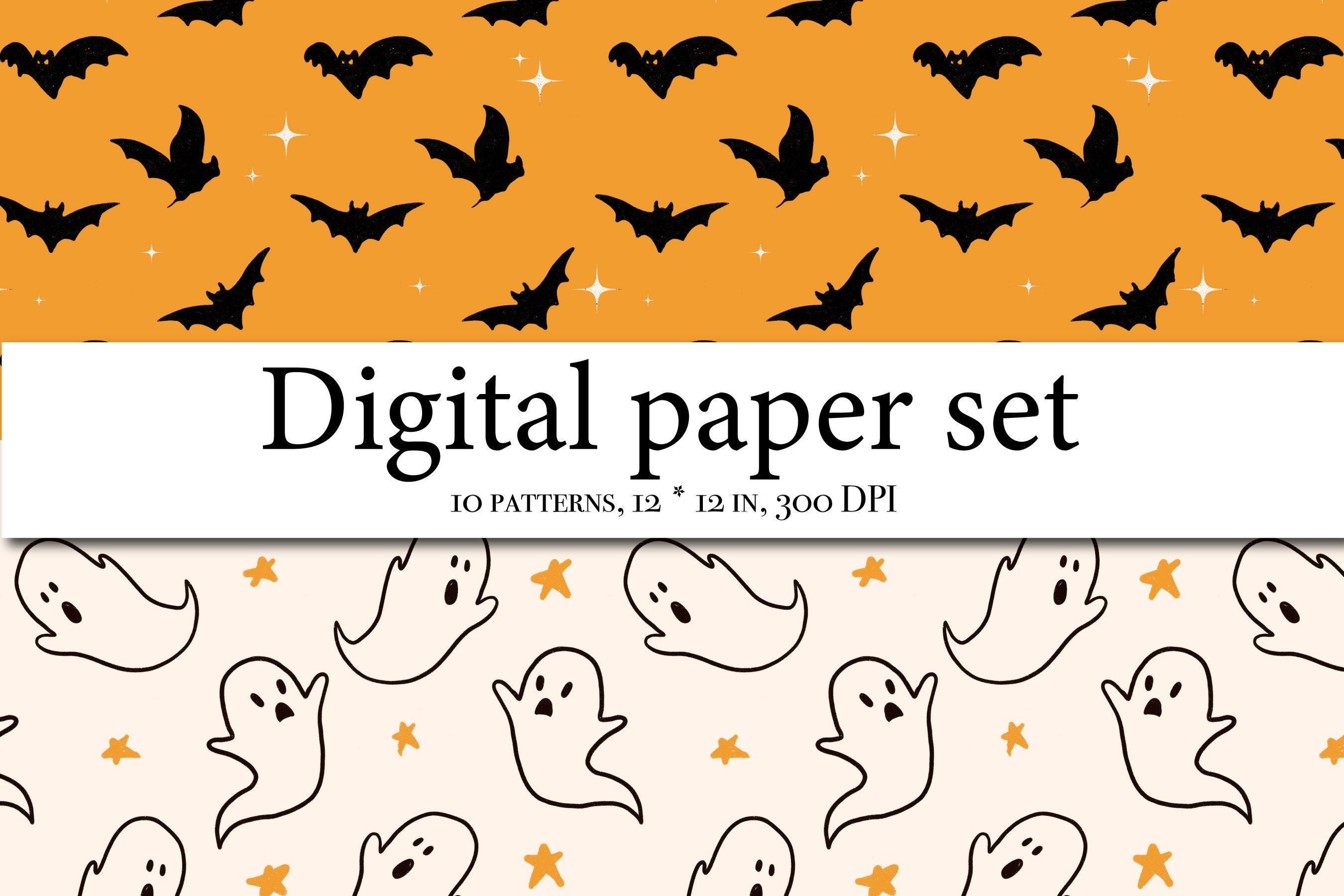Halloween Digital Paper Trick or Treat Scrapbook Papers Boo - Etsy