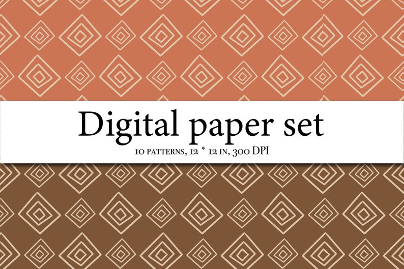 10 Boho Seamless Digital Papers, Boho Scrapbook Paper, Boho Backgrounds ...