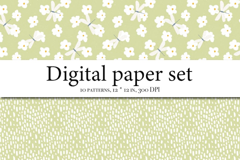 Boho Digital Paper Set Boho Print Pastel Flowers Seamless Pattern ...
