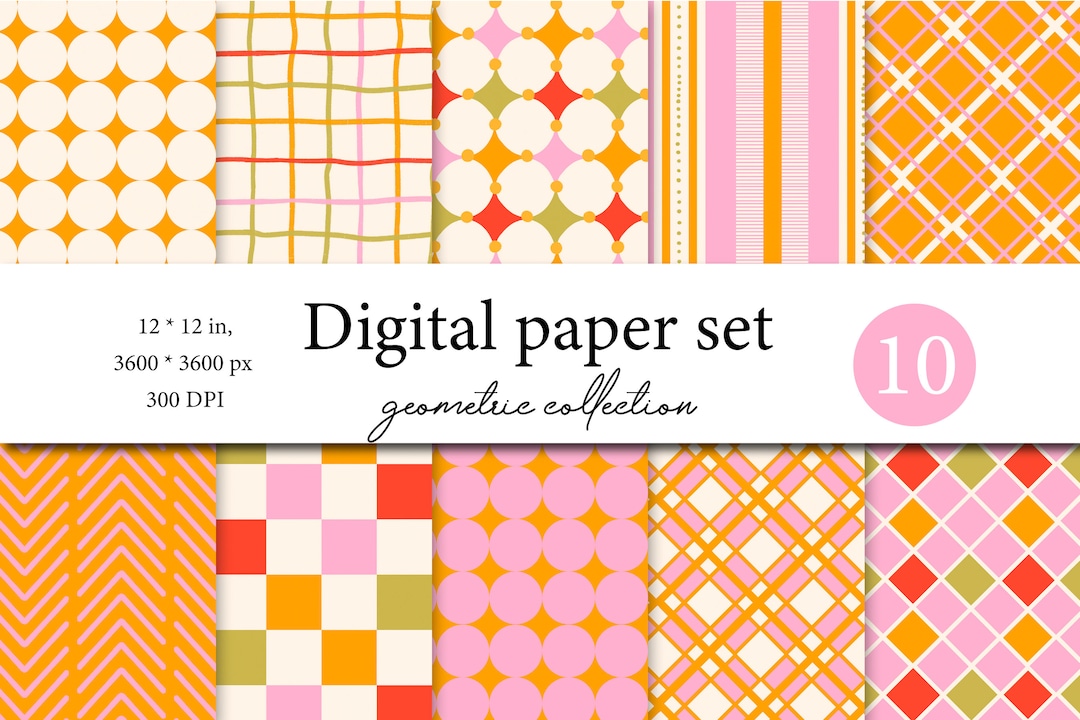 Abstract Digital Paper, Modern Brush Strokes Paper Pack, Trendy ...