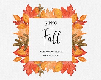Skinny Fall Clipart Borders Thanksgiving Clipart Frames - Etsy