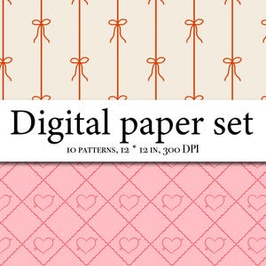 St. Valentine's Day Digital Scrapbooking, 10 Valentine Hearts Seamless ...