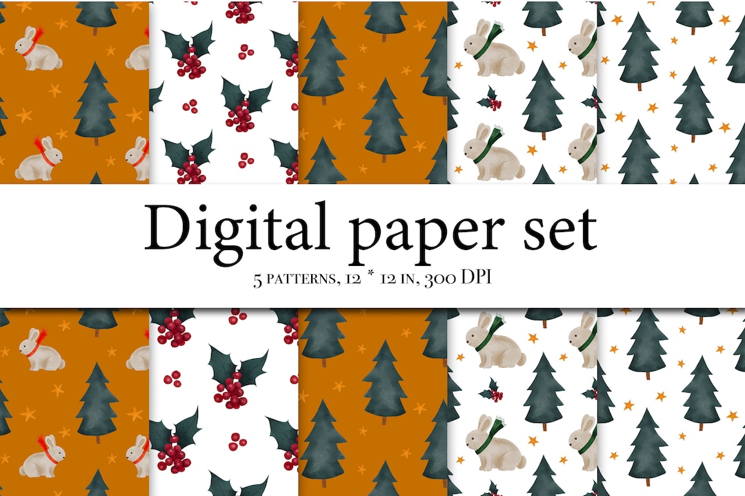 Watercolor Christmas Digital Paper - Christmas Background - Watercolor ...