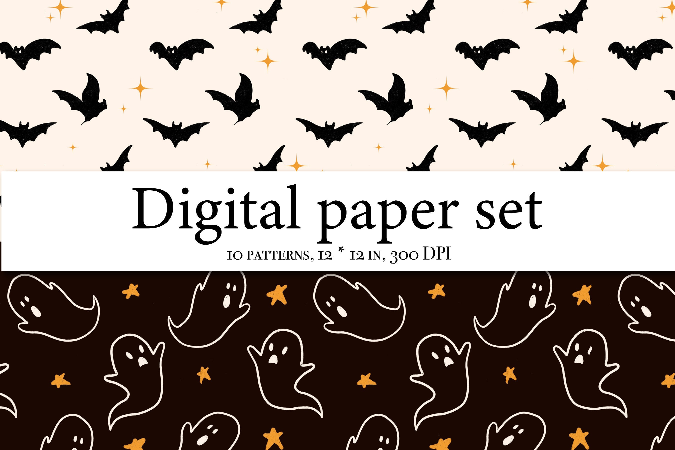 Halloween Digital Paper Trick or Treat Scrapbook Papers Boo - Etsy
