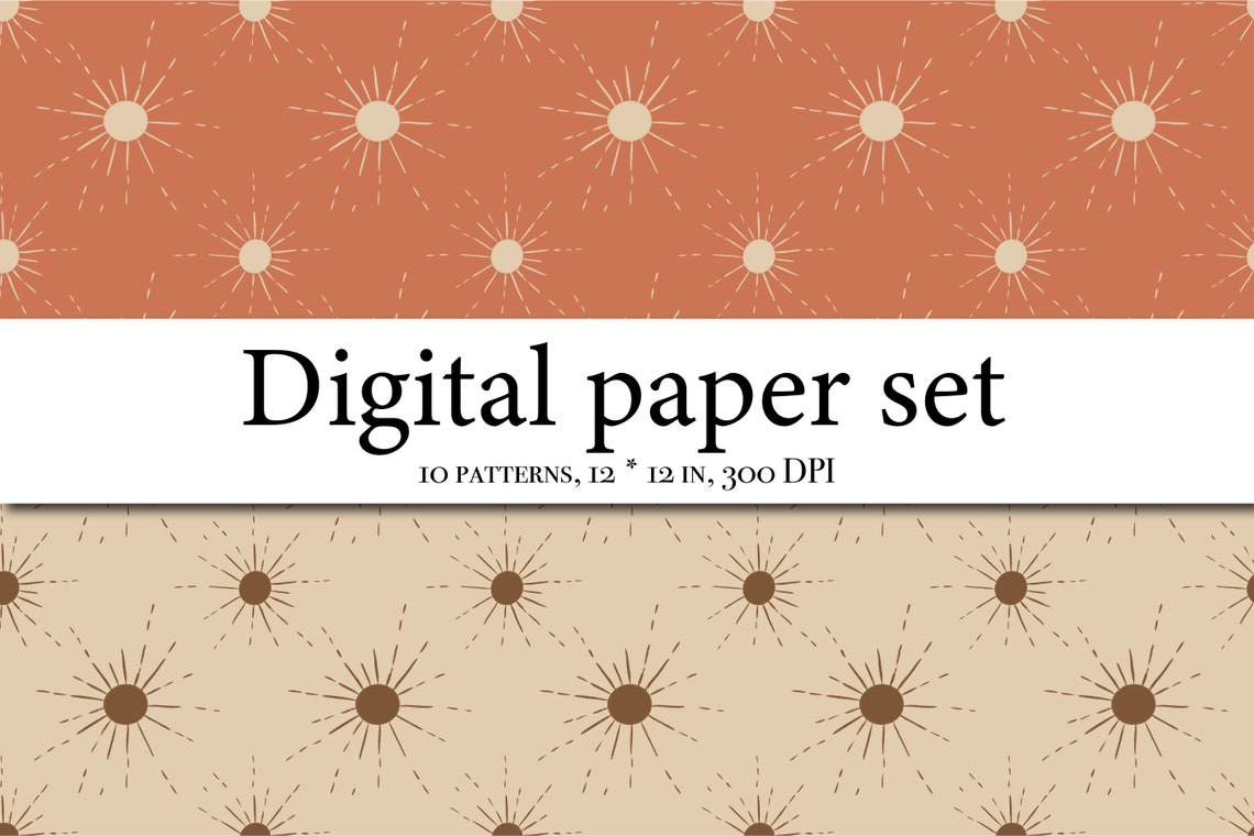 10 Boho Seamless Digital Papers, Boho Scrapbook Paper, Boho Backgrounds ...