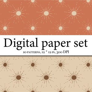 10 Boho Seamless Digital Papers, Boho Scrapbook Paper, Boho Backgrounds ...