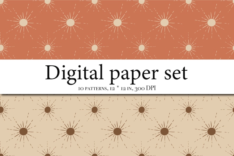 10 Boho Seamless Digital Papers, Boho Scrapbook Paper, Boho Backgrounds ...