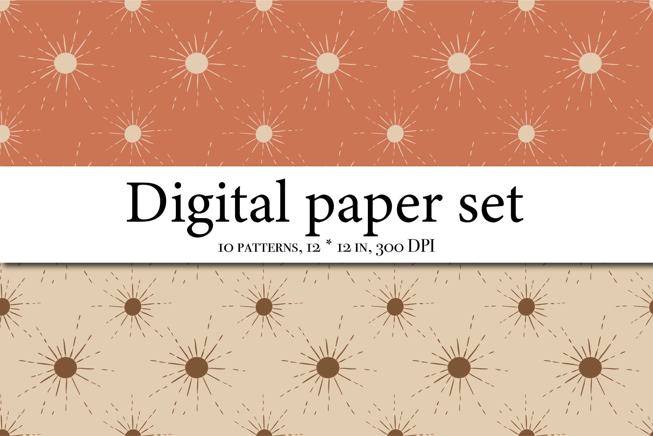 10 Boho Seamless Digital Papers, Boho Scrapbook Paper, Boho Backgrounds ...