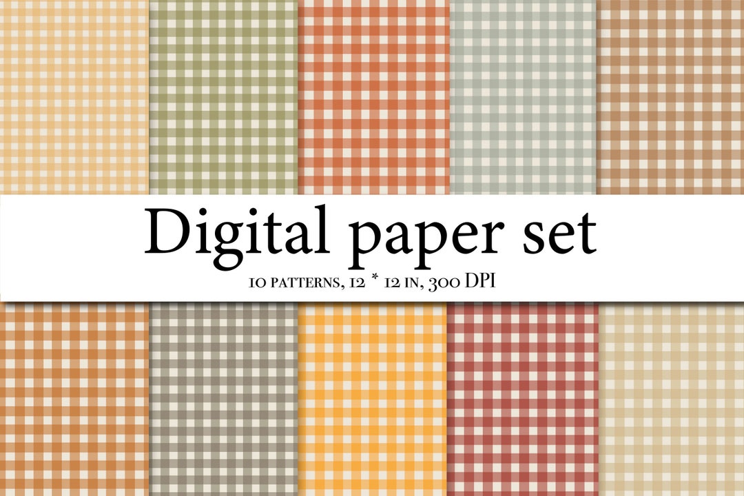 Fall Plaid Seamless Pattern - Autumn Gingham Surface Pattern - Trendy ...