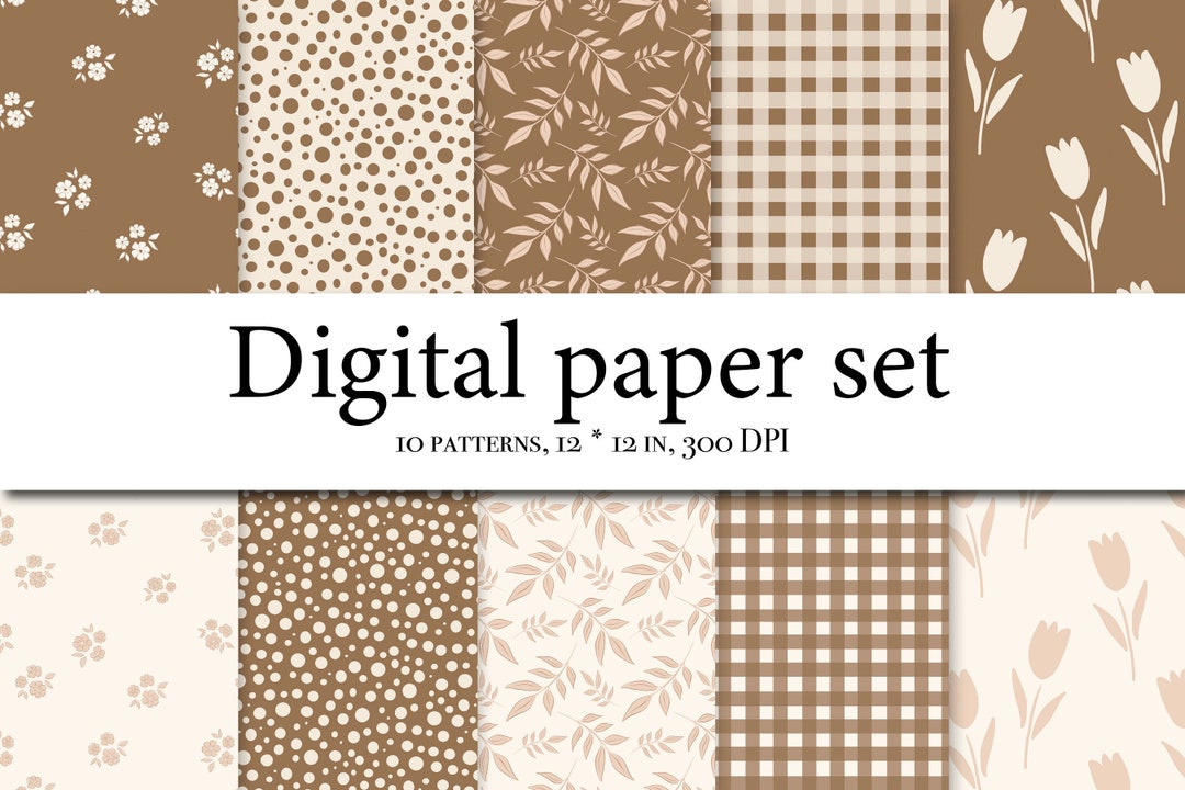 10 Boho Seamless Digital Papers, Boho Scrapbook Paper, Boho Backgrounds ...