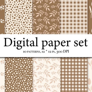 10 Boho Seamless Digital Papers, Boho Scrapbook Paper, Boho Backgrounds ...