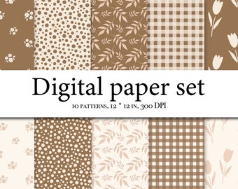 14 Boho Digital Papers, Boho Scrapbook Paper, Boho Backgrounds, Boho ...