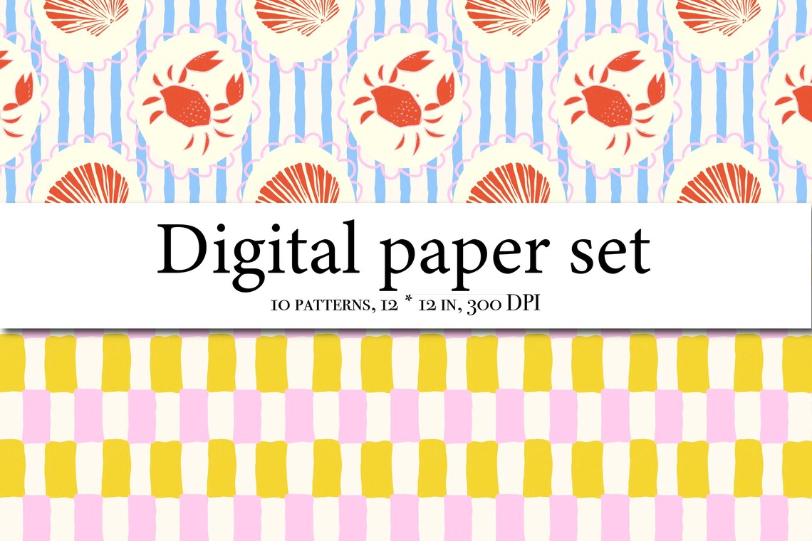 Sea Digital Paper-underwater Ocean - Coastal Digital Paper Set ...