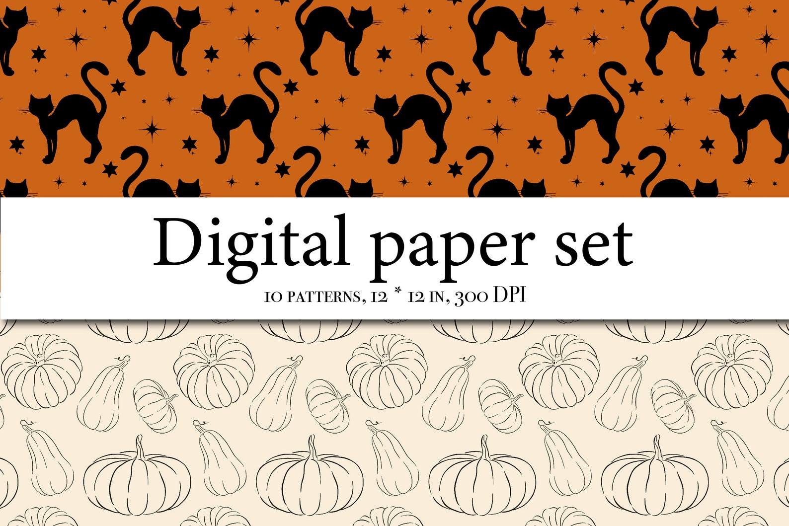 Halloween Digital Paper, Trick or Treat Scrapbook Papers, Boo Wallpaper ...