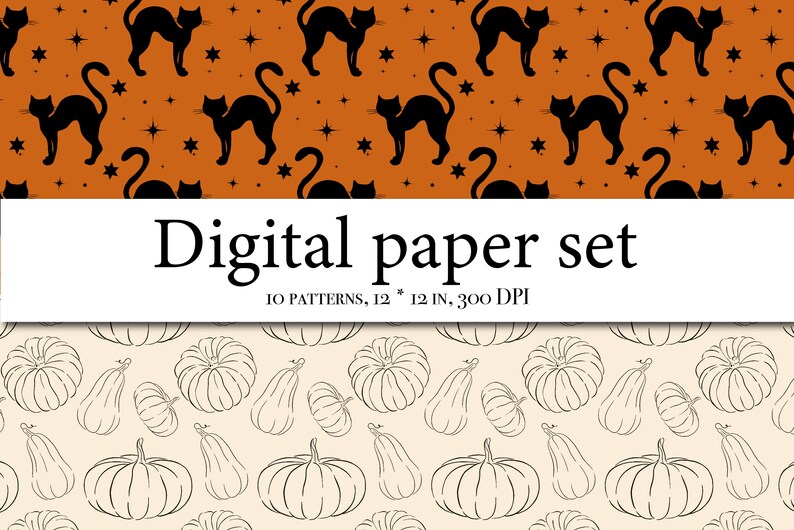 Halloween Digital Paper, Trick or Treat Scrapbook Papers, Boo Wallpaper ...