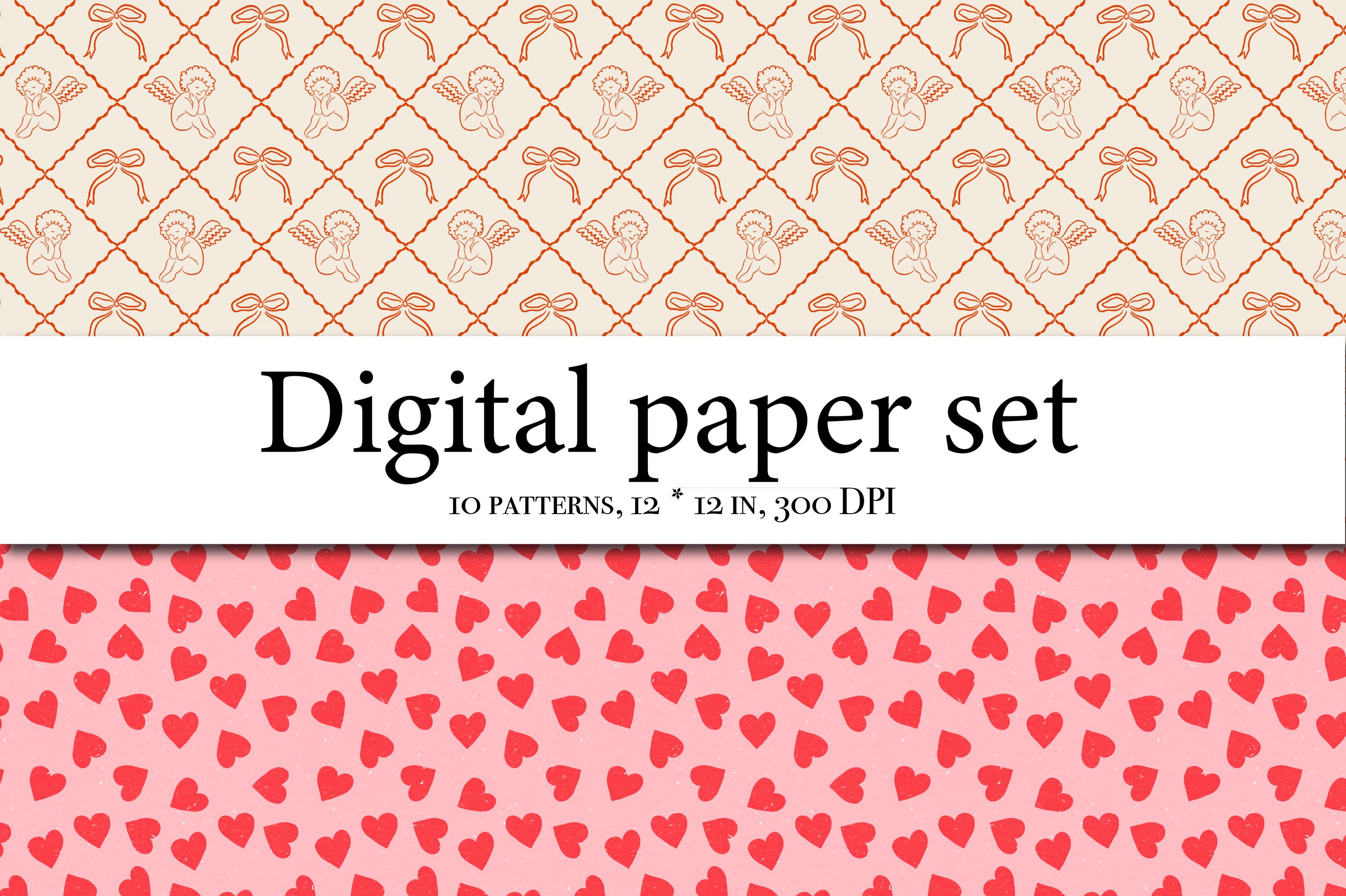 St. Valentine's Day Digital Scrapbooking, 10 Valentine Hearts Seamless ...