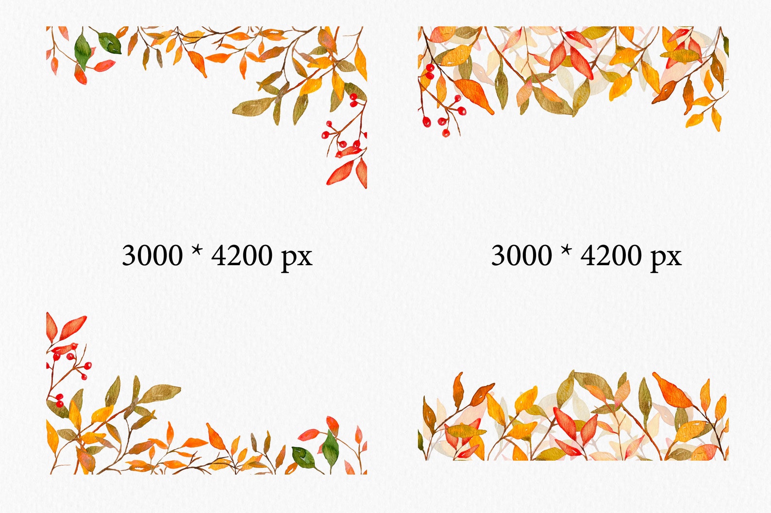 Fall Leaves Clipart Watercolor Fall Frames Clip Art Autumn Leaves ...