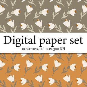 10 Boho Seamless Digital Papers, Boho Scrapbook Paper, Boho Backgrounds ...