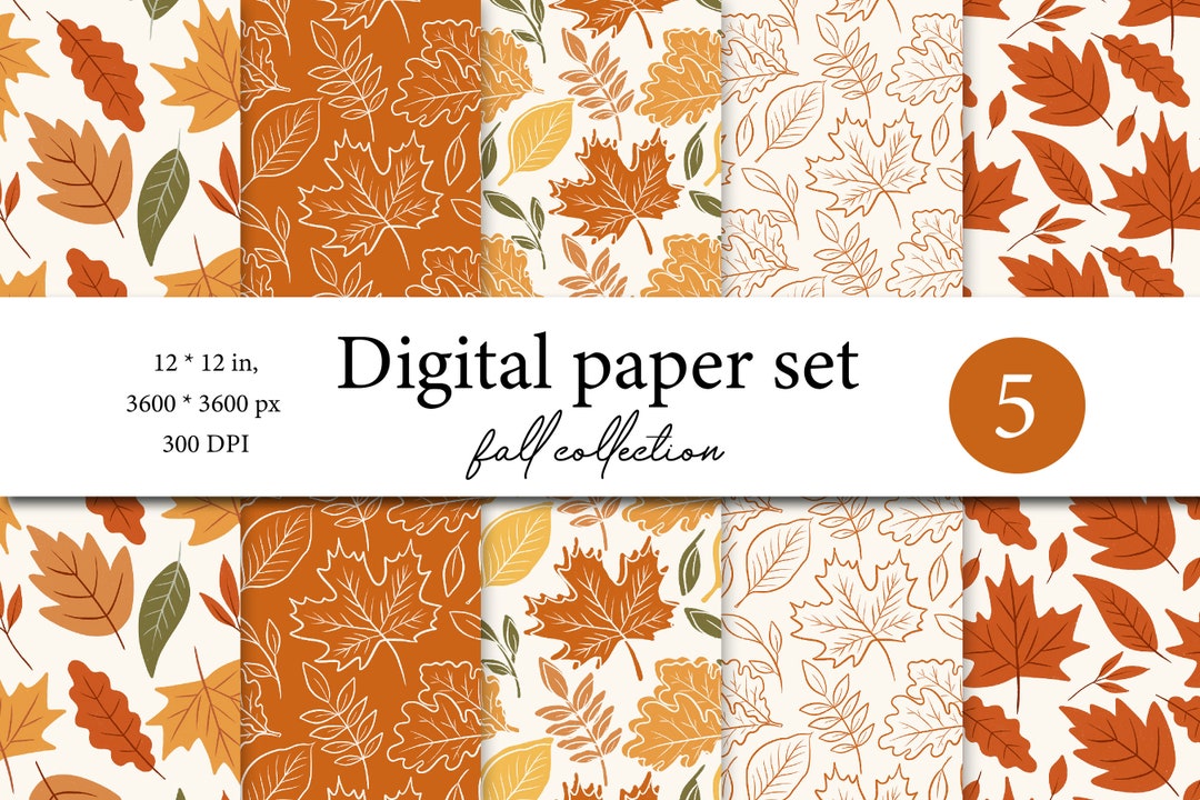 Cozy Fall Vibes: Instant Download Fall Digital Paper Pack - 5 Seamless ...