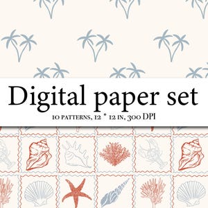 Sea Digital Paper-underwater Ocean - Coastal Digital Paper Set ...