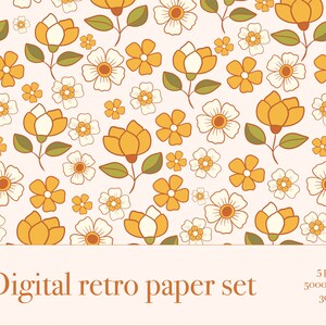 Retro 70s 60s Floral Hippie Summer Groovy Flower Power Flower Child ...