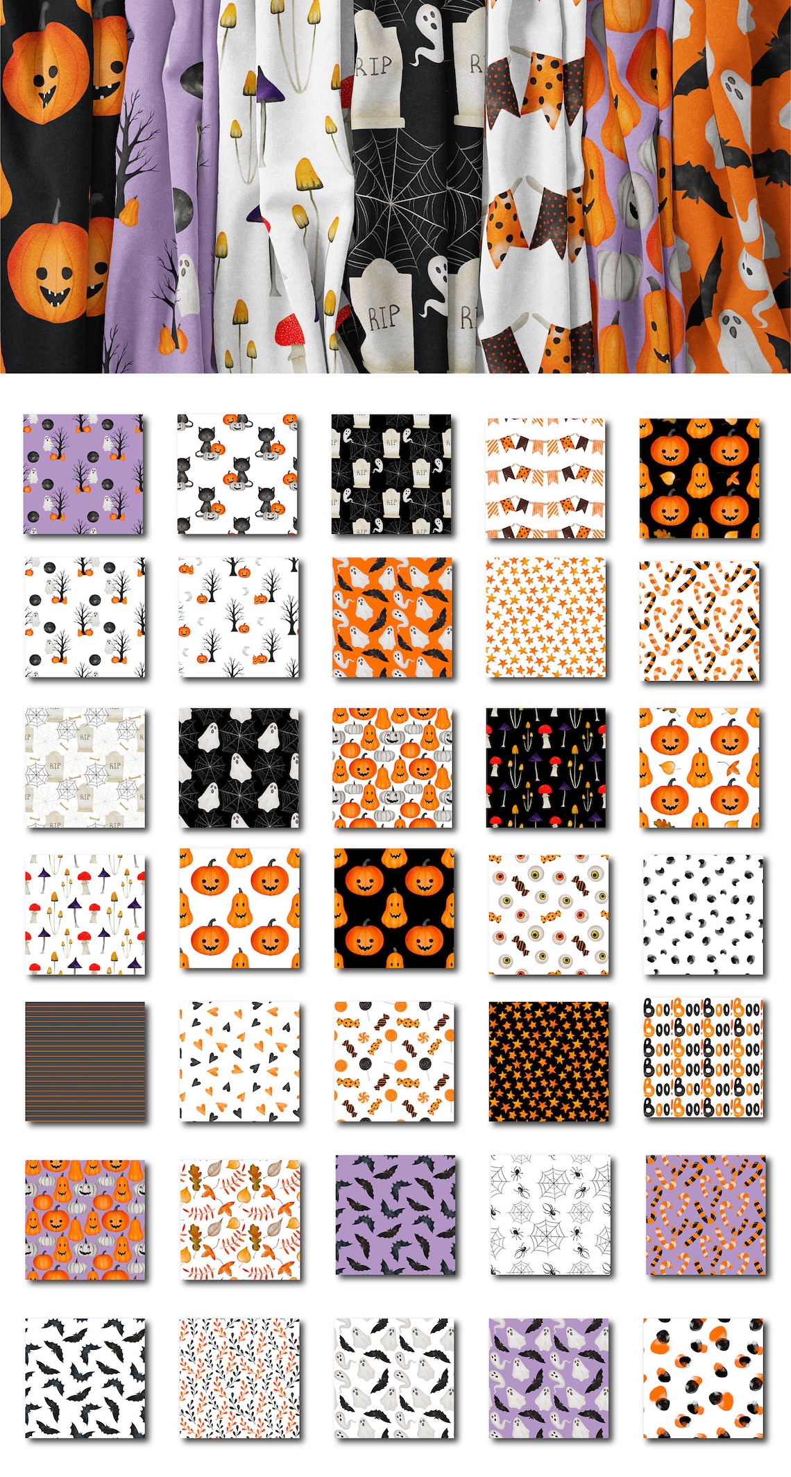 Halloween Seamless Paper Digital Scrapbooking Halloween - Etsy