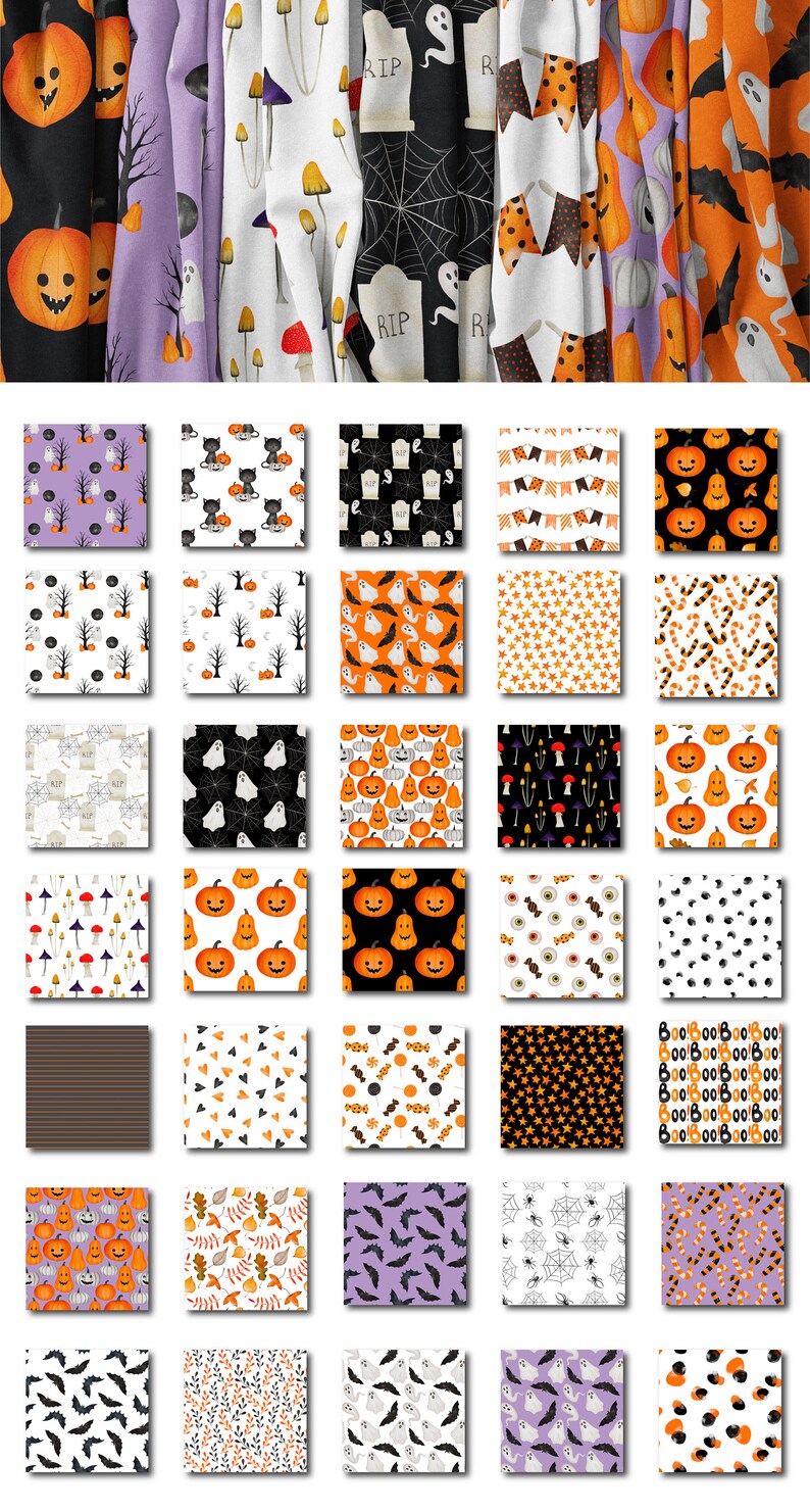 Halloween Seamless Paper Digital Scrapbooking Halloween - Etsy