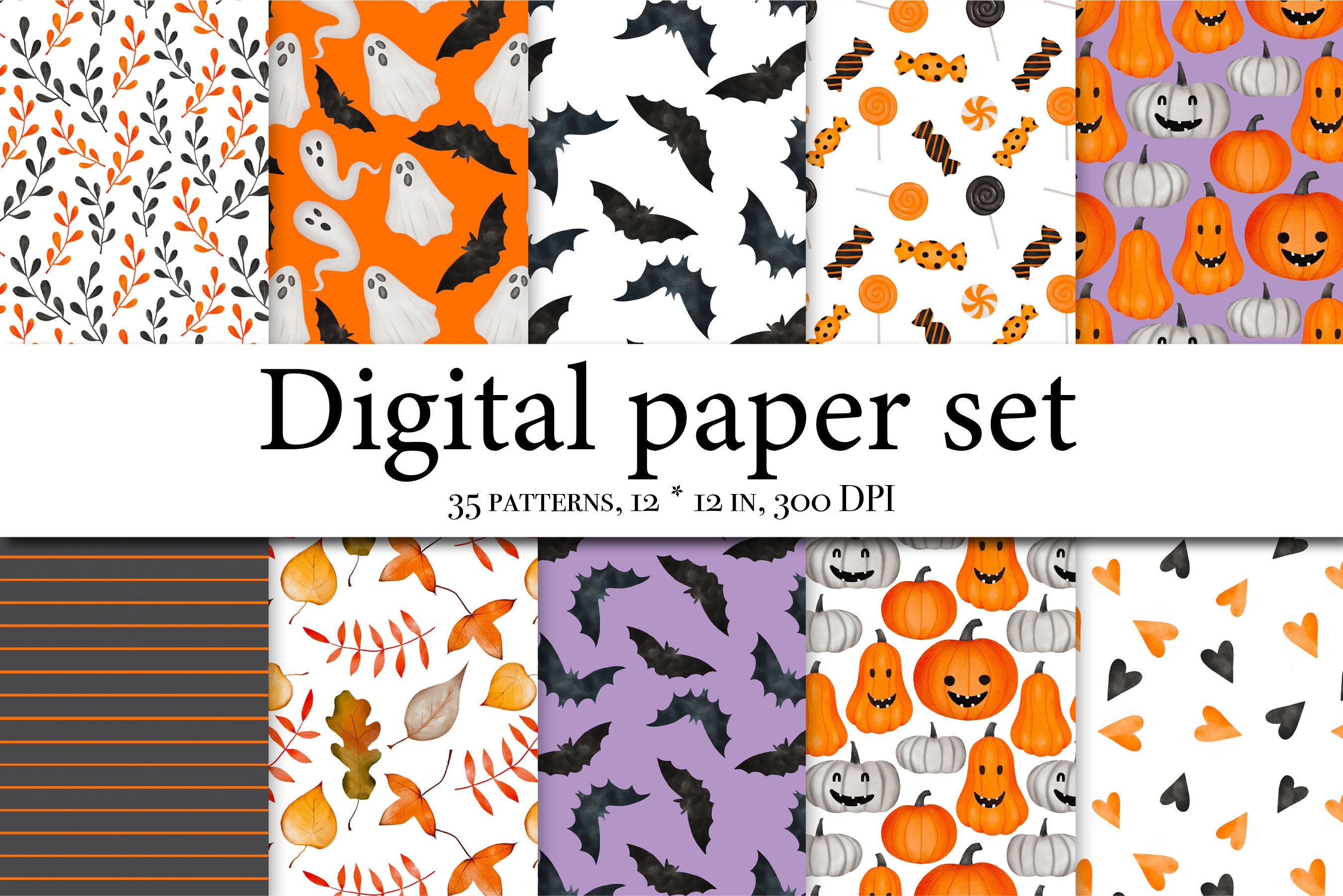 Halloween Seamless Paper Digital Scrapbooking Halloween - Etsy