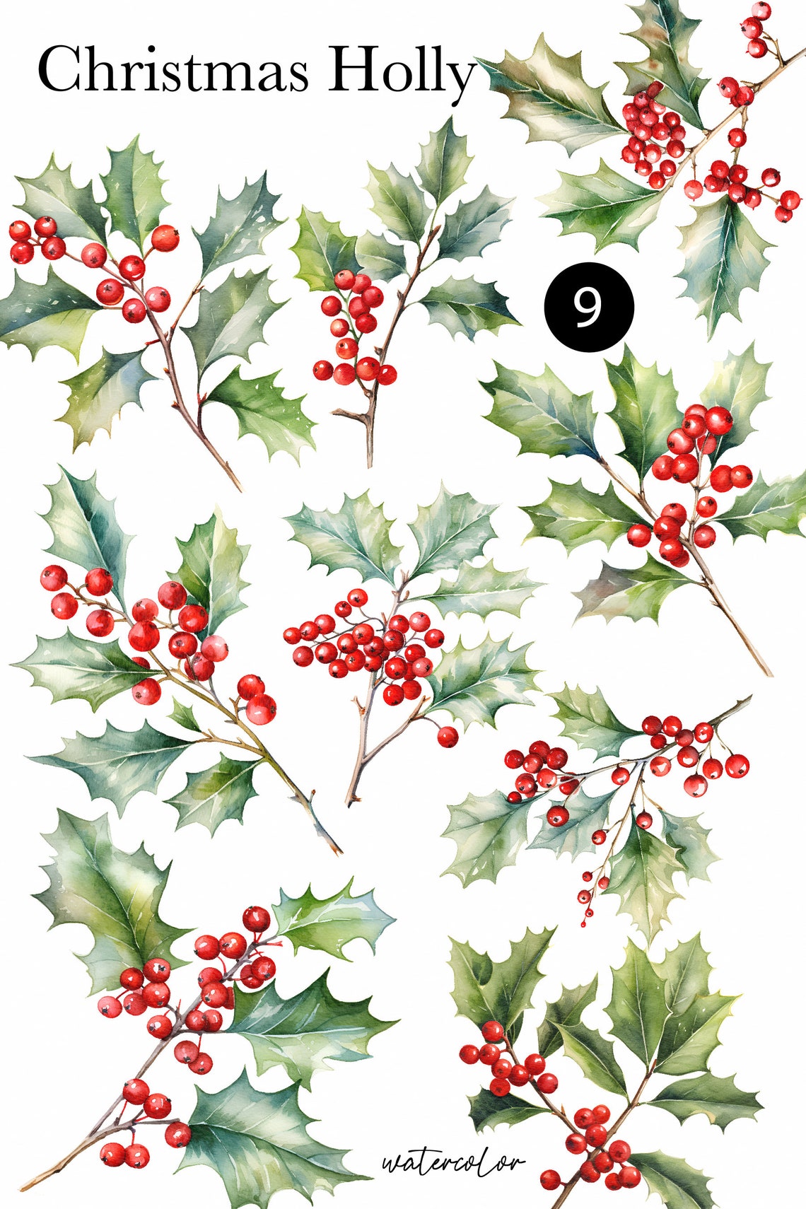 Watercolor Christmas Clipart - Watercolor Christmas Jolly PNG ...