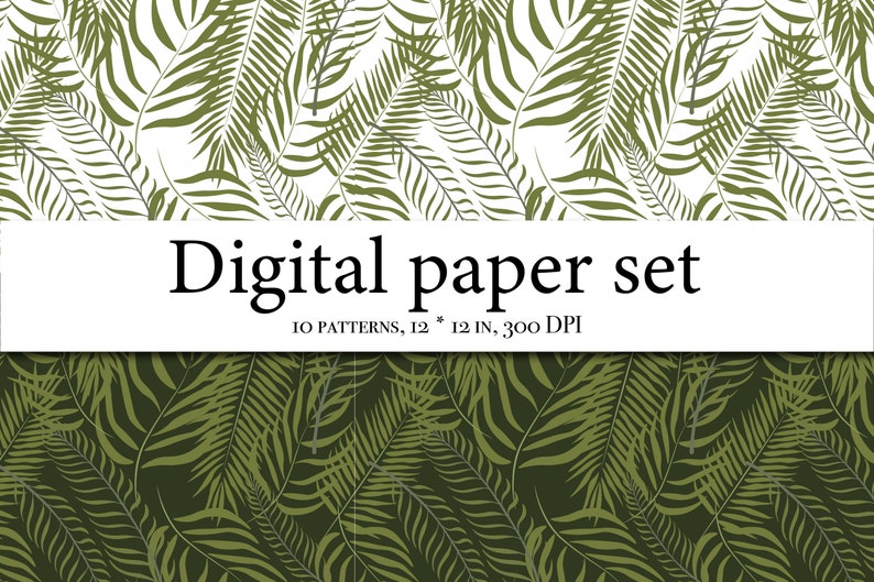Bright Tropical Digital Paper Pack - Tropic Seamless Pattern With ...