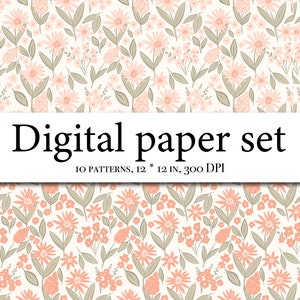 10 Boho Seamless Digital Papers, Boho Scrapbook Paper, Boho Backgrounds ...